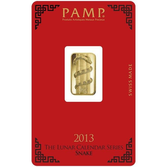 ≥ 5 gram - Goud - 5g Lunar Snake .9999 Gold Bar - Verzegeld ...