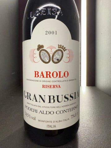 ≥ 2001 Poderi Aldo Conterno, Gran Bussia - Barolo Riserva - 1 — Wijnen ...