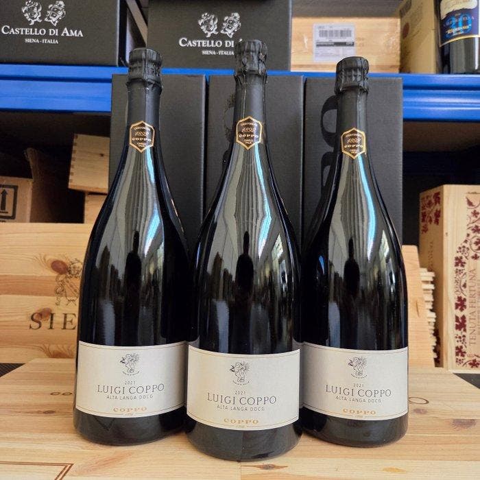 ≥ 2021 Luigi Coppo, Alta Langa DOCG - Piëmont Brut - 3 Magnums ...