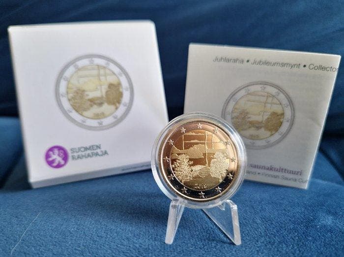 ≥ Finland. 2 Euro 2018 Finnish Sauna Culture Proof — Munten | Europa ...