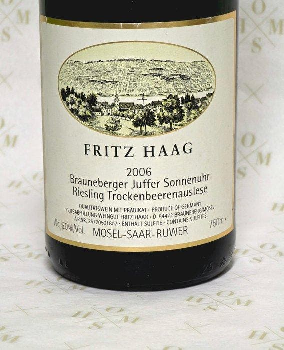≥ 2006 Fritz Haag, TBA - Brauneberger Juffer Sonnenuhur — Wijnen ...