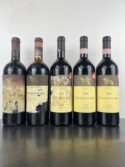 ≥ Castello di Ama: Chianti Classico 2001 x3, Apparita 1985, — Wijnen ...
