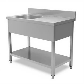 ≥ HCB Spoeltafel - enkele spoelbak - 100 x 60 cm - RVS — Horeca ...