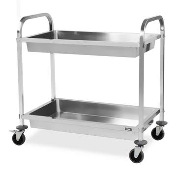 ≥ HCB Serveerwagen - 2 bakken - 95 cm - RVS — Horeca | Meubilair en ...