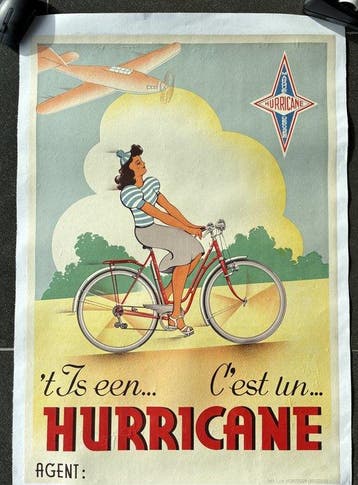 ≥ onbekend - HURRICANE Original Agent Poster - Jaren 1940 — Kunst ...